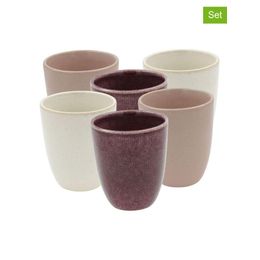Ard'time 6er-Set: Kaffeebecher "Terra" in Lila/ Creme/ Rosa - (H)8,5 x &Oslash; 7 cm - 71% | Gedeckter-tisch