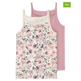 name it 2er-Set: Hemdchen in Rosa/ Creme - 32% | Gr&ouml;&szlig;e 122/128 | Kinder-waesche