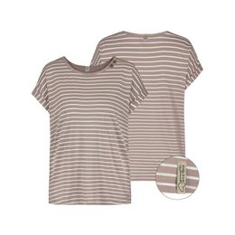 Sublevel Shirt in Taupe/ Wei&szlig; - 44% | Gr&ouml;&szlig;e M | Damen-tops