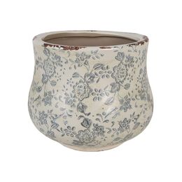 Clayre & Eef Clayre & Eef Blumentopf in Creme/ Blau - (H)15 x &Oslash; 18 cm - 22% | Kerzen-vasen
