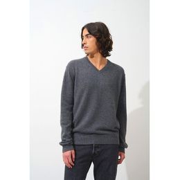 AUTHENTIC CASHMERE Kaschmir-Pullover "Timeo" in Anthrazit - 63% | Gr&ouml;&szlig;e M | Herren-plussize