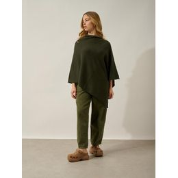 AUTHENTIC CASHMERE Kaschmir-Poncho in Khaki - 63% | Gr&ouml;&szlig;e S | Damenjacken