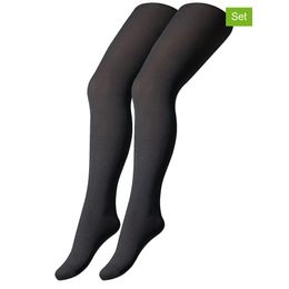Camano 2er-Set: Strumpfhosen in Anthrazit - 45% | Gr&ouml;&szlig;e 134-146 | Kinder-socken-strumpfhosen