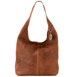 Anna Morellini Leder-Schultertasche "Palladia" in Braun - (B)38 x (H)30 x (T)2 cm - 75% | Damen-taschen