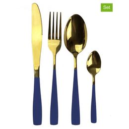 Ard'time 24tlg. Besteck-Set "Majorelle" in Gold/ Blau - 62% | Gedeckter-tisch