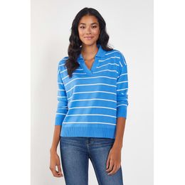 Milan Kiss Pullover in Blau/ Wei&szlig; - 65% | Gr&ouml;&szlig;e XL | Damen-pullover-cardigans