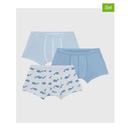 Petit Bateau 3er-Set: Boxershorts in Hellblau/ Wei&szlig; - 51% | Gr&ouml;&szlig;e 152 | Kinder-waesche