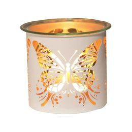 Woodbridge Duftlampe "Butterfly" in Wei&szlig;/ Gold - (H)10,5 x &Oslash; 10,5 cm - 53% | Kerzen-vasen