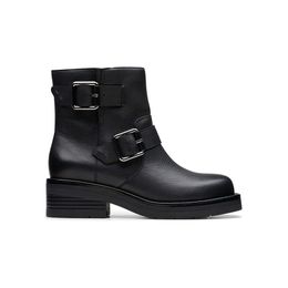 Clarks Leder-Boots "Rebelle" in Schwarz - 65% | Gr&ouml;&szlig;e 40 | Damen-stiefel