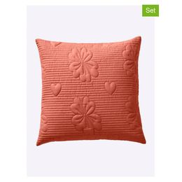 HEINE HOME 2er-Set: Kissenh&uuml;llen in Orange - 60% | Gr&ouml;&szlig;e 80x80 cm | Dekokissen