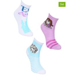 Die Eisk&ouml;nigin FROZEN 3er-Set: Socken "Frozen" in Wei&szlig;/ Lila/ Hellblau - 14% | Gr&ouml;&szlig;e 31-34 | Babysocken-strumpfhosen