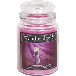 Woodbridge Duftkerze "Lavender & Bergamot" in Lila - 565 g - 39% | Kerzen-vasen