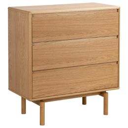 Mid.you Kommode, Natur, Holz, Holzwerkstoff, Eiche, furniert, massiv, 3 Schublade(n) Schubladen, 80x85.5x40 cm, Wohnzimmer, Kommoden & Sideboards, Kommoden