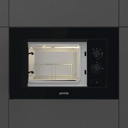 Gorenje Einbaumikrowelle, Schwarz, Metall, Glas, 59.5x38.2x32 cm, Garraumbeleuchtung, Grillfunktion, elektronisches Bedienfeld, Auftaufunktion, digitaler Timer, Automatik-Kochprogramme, Signalton, K&uuml;chen, K&uuml;chenelektroger&auml;te, Mikrowellen