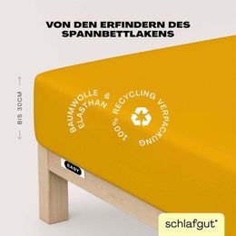 Schlafgut Spannbettlaken &raquo;EASY JERSEY ELASTHAN Bettlaken, 170 g/m&sup2;, 95% Baumwolle, 5% Elasthan&laquo; Spannbettlaken bis 30 cm H&ouml;he, b&uuml;gelfrei, pflegeleicht, 