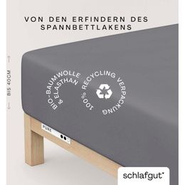 Schlafgut Spannbettlaken &raquo;PURE BOXSPRING Bio-Baumwolle mit Elasthan, 170 g/m&sup2;, Bettlaken&laquo; PREMIUM Boxspringbett Laken bis 40 cm H&ouml;he, dehnbar blickdicht, straff