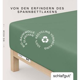 Schlafgut Spannbettlaken &raquo;PURE BOXSPRING Bio-Baumwolle mit Elasthan, 170 g/m&sup2;, Bettlaken&laquo; PREMIUM Boxspringbett Laken bis 40 cm H&ouml;he, dehnbar blickdicht, straff