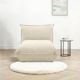 DOMO collection Sessel &raquo;Nantes Loungesessel, Wohlf&uuml;hlsessel mit 360&deg; Drehfunktion&laquo; hochwertig gepolstert mit Federkern, Struktur, beige-petrol blau 