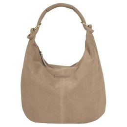 Bruno Banani Damen Shopper echt Leder beige