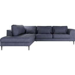 Trendmanufaktur Ecksofa &raquo;Luzi, wahlweise mit Schlaffunktion und Bettkasten, gem&uuml;tlich, L-Form&laquo; Designsofa mit Ottomane, Metallf&uuml;&szlig;e schwarz, Breite 264