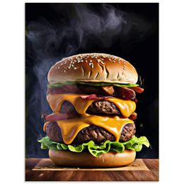 Artland Glasbild &raquo;Monster Burger&laquo; Speisen 1 Stk. tlg. in verschiedenen Gr&ouml;&szlig;en Glas