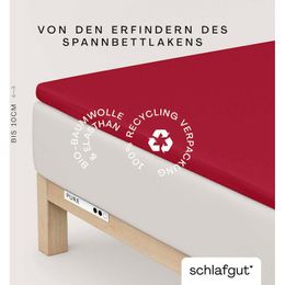 Schlafgut Spannbettlaken &raquo;PURE TOPPER Bio-Baumwolle mit Elasthan 170 g/m&sup2; f&uuml;r Topper bis 10 cm&laquo; PREMIUM Laken f&uuml;r Matratzen bis 10 cm H&ouml;he, dehnbar, blickdicht 