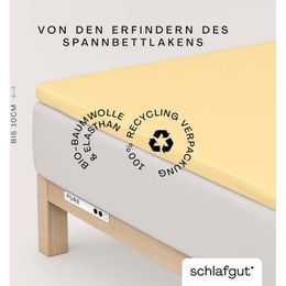 Schlafgut Spannbettlaken &raquo;PURE TOPPER Bio-Baumwolle mit Elasthan 170 g/m&sup2; f&uuml;r Topper bis 10 cm&laquo; PREMIUM Laken f&uuml;r Matratzen bis 10 cm H&ouml;he, dehnbar, blickdicht 