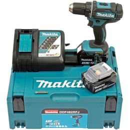 Makita Akku-Bohrschrauber &raquo;DDF482RFJ&laquo; inkl. 2 Akkus 18V/3Ah, Ladeger&auml;t und Koffer blau Aufw&auml;ndiger Schutz gegen Staub und Spritzwasser