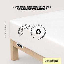 Schlafgut Spannbettlaken &raquo;EASY JERSEY ELASTHAN Bettlaken, 170 g/m&sup2;, 95% Baumwolle, 5% Elasthan&laquo; Spannbettlaken bis 30 cm H&ouml;he, b&uuml;gelfrei, pflegeleicht, 