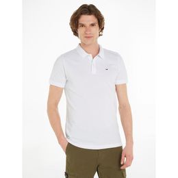 Tommy Jeans Herren Poloshirt &raquo;TJM SLIM PLACKET POLO&laquo; Piqu&eacute; mit Polokragen wei&szlig; XXL