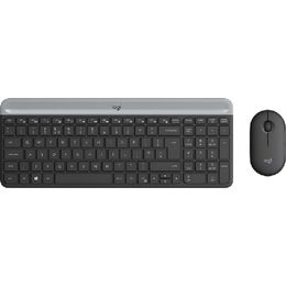 Logitech Tastatur- und Maus-Set &raquo;Wireless MK470 Slim Combo - GRAPHITE - US INT'L - INTNL&laquo; schwarz Kabellose Reichweite: 10 Meter