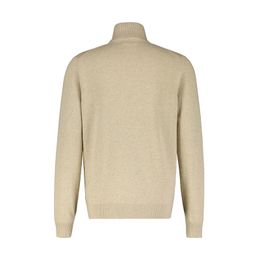 Lerros Herren Lerros Strickpullover &raquo;Flachstrick-Troyer mit Rei&szlig;verschlusskragen&laquo; beige S