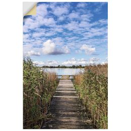 Artland Wandbild &raquo;Steg und Schilf am Krakower See&laquo; Gew&auml;sser 1 Stk. tlg. als Alubild, Leinwandbild, Poster, Wandaufkleber in verschied. Gr&ouml;&szlig;en Vinyl