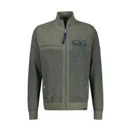 Lerros Herren Lerros Strickjacke &raquo;Strickjacke mit unterschiedlichen Strickstrukturen&laquo; gr&uuml;n S