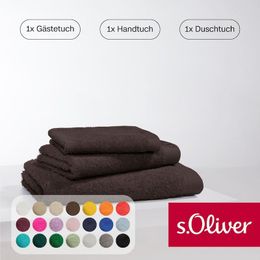 s.Oliver Handtuch Set &raquo;s.Oliver, Premium Qualit&auml;t, 600 gr/m&sup2;,&laquo; Set 3 Stk. Walkfrottier 1 G&auml;stetuch 30x50 cm, 1 Handtuch 50x100 cm, 1 Duschtuch 70x140 