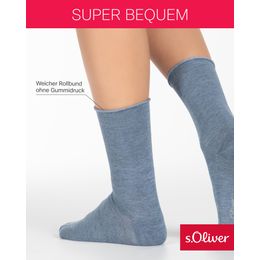s.Oliver Damen s.Oliver Socken &raquo;silky touch&laquo; 4 Stk. tlg. mit elastischem Bund blau 35-38