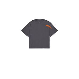 Alpha Industries Damen T-Shirt &raquo;Flock Logo T-Shirt&laquo; grau S