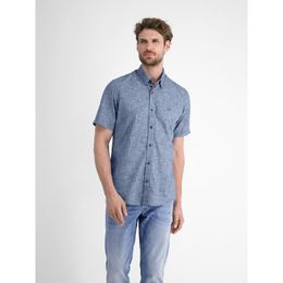 Lerros Herren Lerros Kurzarmhemd &raquo;Kurzarmhemd mit verdecktem Button-down-Kragen&laquo; blau 3XL, Normalgr&ouml;&szlig;en