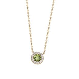 Firetti Damen Kette mit Anh&auml;nger &raquo;Schmuck Geschenk Gold 585 Halsschmuck Halskette Ankerkette Rund&laquo; mit Zirkonia (synth.) oder mit Peridot und 