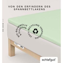 Schlafgut Spannbettlaken &raquo;PURE TOPPER Bio-Baumwolle mit Elasthan 170 g/m&sup2; f&uuml;r Topper bis 10 cm&laquo; PREMIUM Laken f&uuml;r Matratzen bis 10 cm H&ouml;he, dehnbar, blickdicht 
