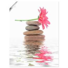 Artland &raquo;Zen Spa Steine mit Blumen I&laquo; Zen 1 Stk. tlg. als Leinwandbild, Poster in verschied. Gr&ouml;&szlig;en pink