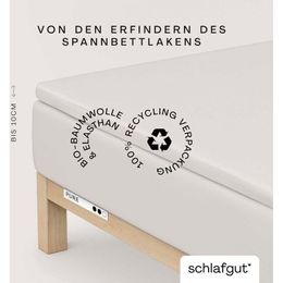 Schlafgut Spannbettlaken &raquo;PURE TOPPER Bio-Baumwolle mit Elasthan 170 g/m&sup2; f&uuml;r Topper bis 10 cm&laquo; PREMIUM Laken f&uuml;r Matratzen bis 10 cm H&ouml;he, dehnbar, blickdicht 