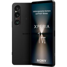 Sony Smartphone &raquo;Xperia 1 VI&laquo; Schwarz schwarz Die innovative texturierte Oberfl&auml;che verbessert den Griff mit einem echten Kamera-Look und -Gef&uuml;hl, das an 