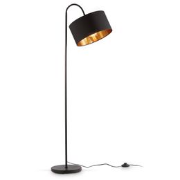 B.K.LICHT Stehlampe &raquo;BKL1419 Stehleuchte Vintage, mit Fu&szlig;taster, Lampenschirm aus Stoff&laquo; E27 1 Stk. max. 40 Watt, Wohnzimmerlampe, Industrial, 25x145 cm, 
