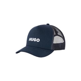 Hugo Damen Hugo Fitted Cap &raquo;Marsel-Trucker&laquo; aus Twill & Mesh mit 3D Logostickerei, unisex blau