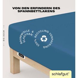 Schlafgut Spannbettlaken &raquo;EASY JERSEY ELASTHAN Bettlaken, 170 g/m&sup2;, 95% Baumwolle, 5% Elasthan&laquo; Spannbettlaken bis 30 cm H&ouml;he, b&uuml;gelfrei, pflegeleicht, 