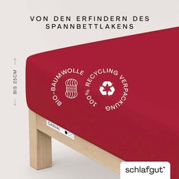 Schlafgut Spannbettlaken &raquo;CASUAL Bettlaken 100% gek&auml;mmte Bio-Baumwolle, 150 g/m&sup2;, Spannbetttuch&laquo; Bettlaken bis 25 cm H&ouml;he, langlebig, weich, Antipilling-