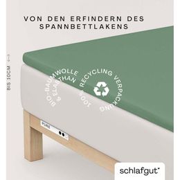 Schlafgut Spannbettlaken &raquo;PURE TOPPER Bio-Baumwolle mit Elasthan 170 g/m&sup2; f&uuml;r Topper bis 10 cm&laquo; PREMIUM Laken f&uuml;r Matratzen bis 10 cm H&ouml;he, dehnbar, blickdicht 