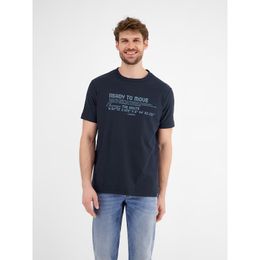 Lerros Herren Lerros T-Shirt &raquo;T-Shirt in Strukturqualit&auml;t&laquo; blau S