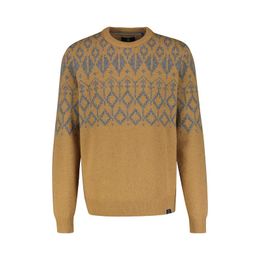 Lerros Herren Lerros Strickpullover &raquo;Jacquard-Pullover aus gestrickter Schurwolle mit Kaschmiranteil&laquo; beige S